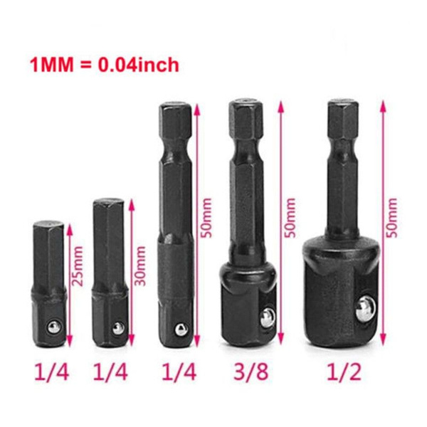 OZ-BDOT-5 шт. адаптер для торцевой головки сверла 1/4" 3/8" 1/2" набор удлинителей купить на ...