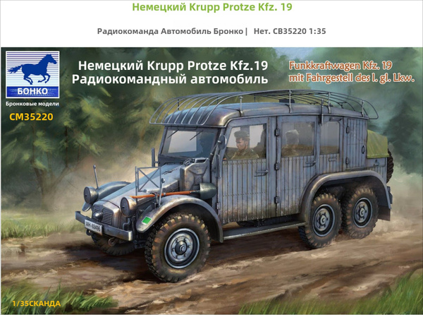 1/35 Немецкая радиокомандная машина Krupp Protze Kfz. 19 Сборка моделей ...