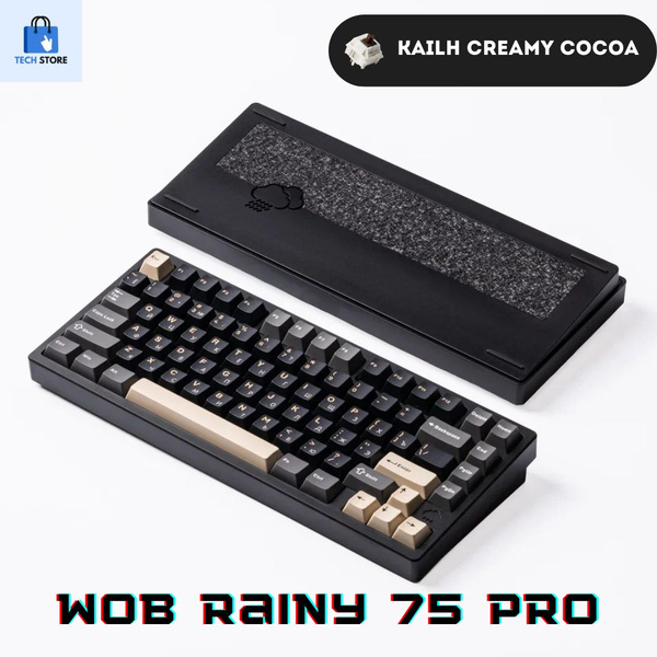Игровая клавиатура WOB Rainy 75 Pro , (Kailh Creamy cocoa), Русская раскладка, Midnight black ...