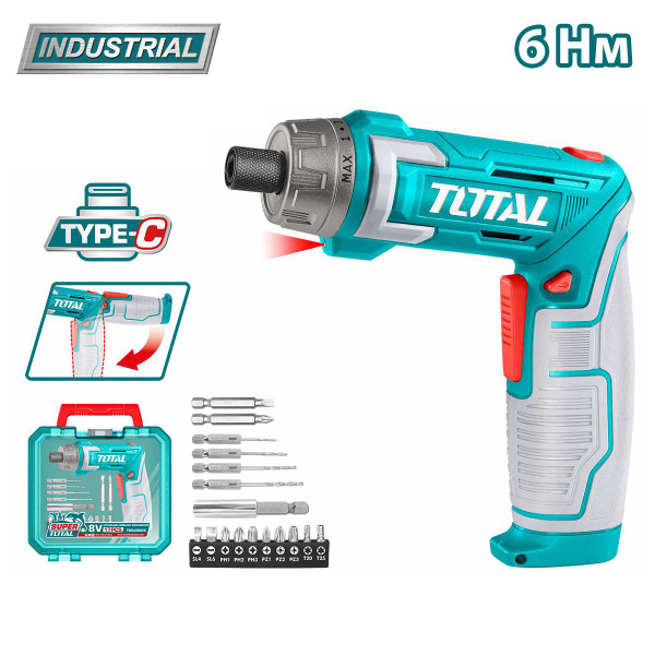 Отвертка аккумуляторная TOTAL TSDLI08025 купить на OZON по низкой цене ...