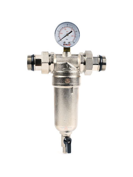 Самопромывной фильтр Valfex 1 с манометром и корпусом из ник. латуни купить на OZON по низкой ...