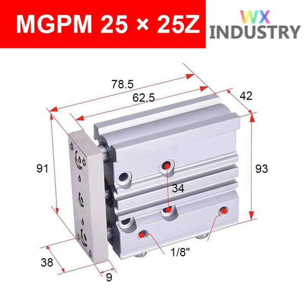 Пневмоцилиндр MGPM 25X25Z,ход поршня 25 мм купить на OZON по низкой ...