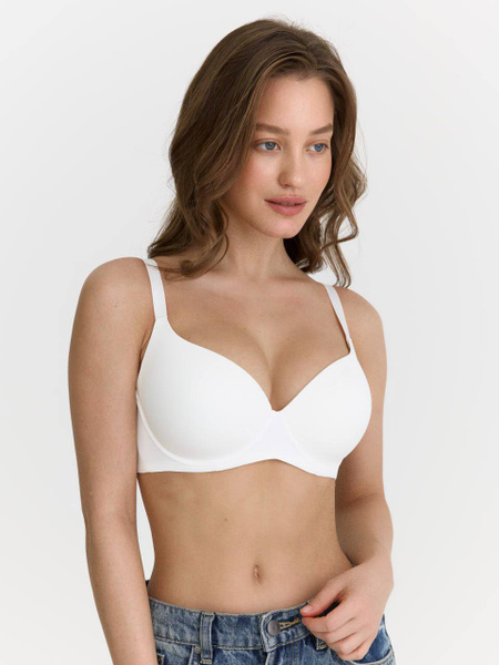 Бюстгальтер Женский Caitline бесшовный, мягкая чашка на каркасе, размер 80E белый Нейлон ...