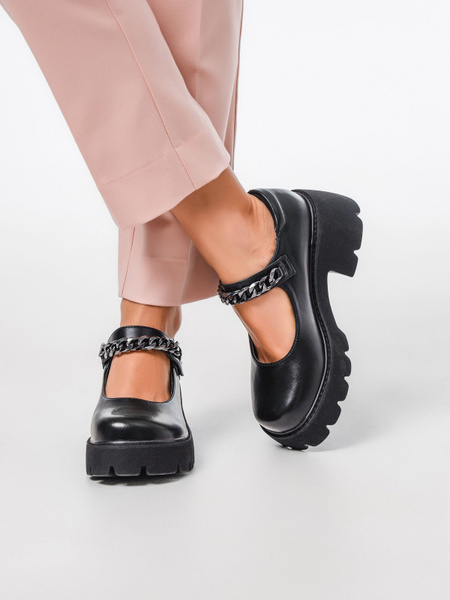 Туфли Женский Obba Экокожа, размер 38 Каблук + платформа F Мэри Джейн Италия Пряжка Круглый нос ...