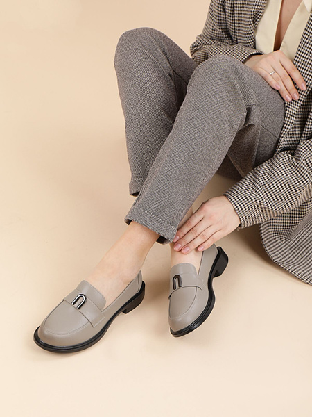 Лоферы Женский Covani серый, серо-бежевый, размер 36 Стандартный низкий (до 4 см) На любой сезон ...