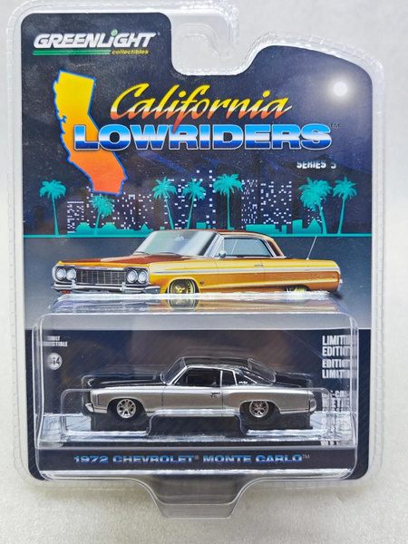 Машинка GreenLight 1/64 California Low Party Series 5-1972 Chevrolet Monte Carlo - silver and ...