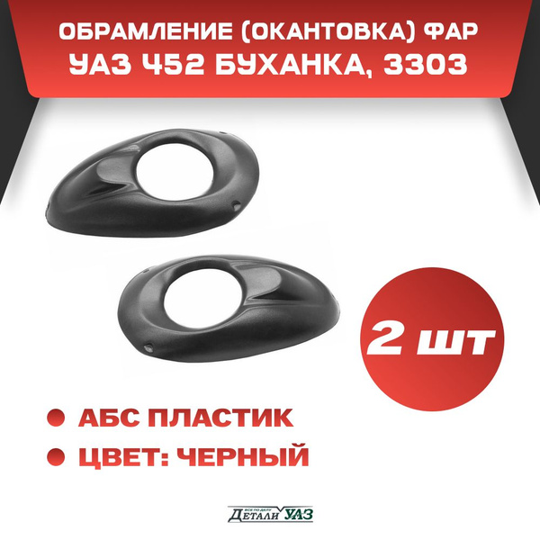 Обрамление фар УАЗ 452, 3303, к-т (АБС)купить c доставкой на OZON по низкой цене (1911846767)