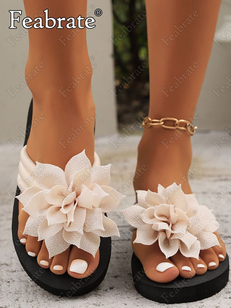 Сланцы Женский Feabrate, размер 39 EVA Толстая подошва, Круглый нос R (средняя) Без застёжки ...