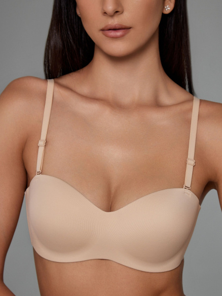 Бюстгальтер Женский Sunlucky, размер 65A, 65B бежевый нейтральный Полиамид, Эластан Повседневный ...