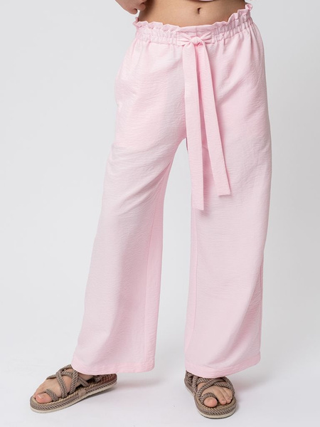 Брюки Девочки Valini кюлоты, палаццо розовый, розовая пудра Хлопок, Вискоза Повседневный, размер ...