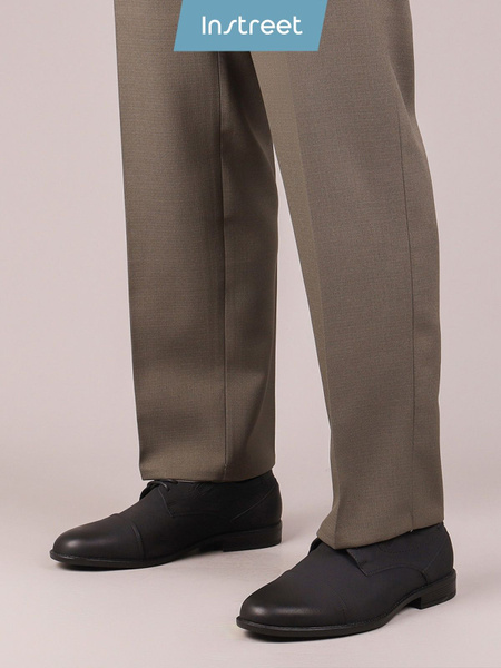 Полуботинки Мужской Instreet черный, размер 41 дерби На любой сезон 6 Шнурки Толстый каблук ...