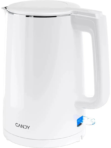 Чайник электрический белый Candy CK-102, 2200 Вт, 1,5 л, фильтр от накипи, автоотключение ...