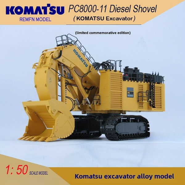 Масштабная модель Komatsu PC8000-11: Горный экскаватор с обратной лопатой, 1:50, белый цвет ...