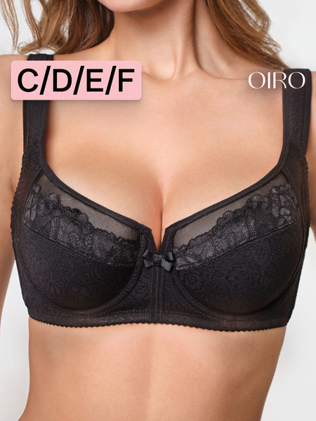 Бюстгальтер Женский OIRO мягкая чашка на каркасе, на косточках, размер 90D черный Повседневный ...