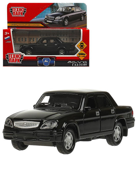 Машина ГАЗ-31105 Волга 12 см черная металл инерция Технопарк 3110-12-BK купить на OZON по низкой ...