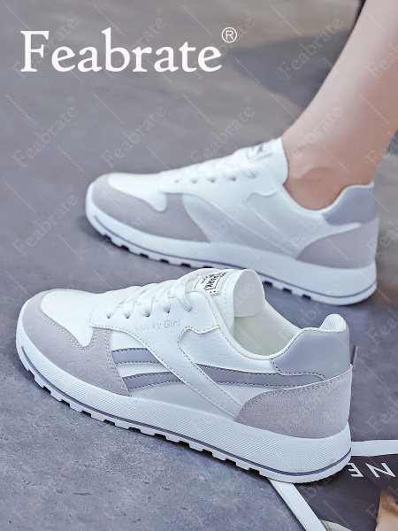 Кроссовки Женский Feabrate, размер 37 На любой сезон Без застёжки, Шнурки Шнуровка, Стразы ...