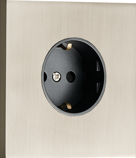 Розетка Schuko с заземлением со шторками 16A 250V никель, серия N96 Donel купить на OZON по ...