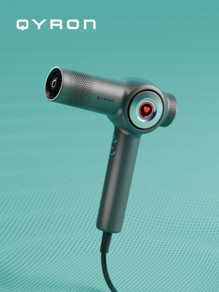 QYRON Фен для волос HD901 1600 Вт, скоростей 4, кол-во насадок 3, серый купить на OZON по низкой ...