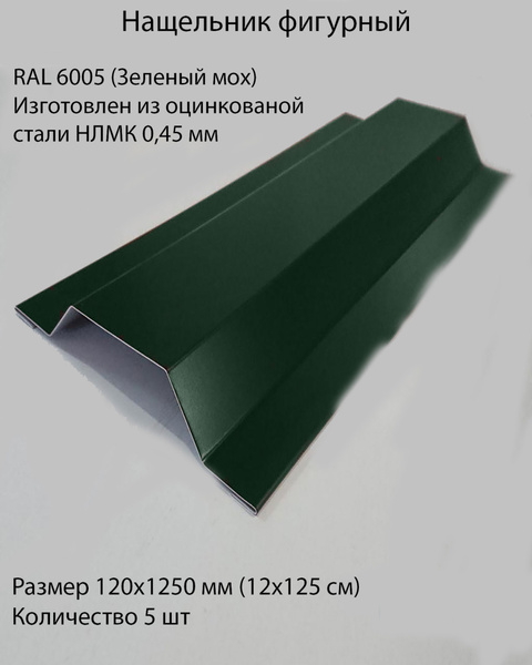 Нащельник 120 мм х 20мм х 1250 мм RAL 6005 5 шт купить на OZON по ...