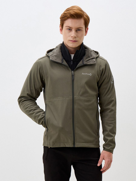 Куртка Мужской RedFox Капюшон, Карманы темно-оливковый капюшон Softshell, Мембранные материалы ...