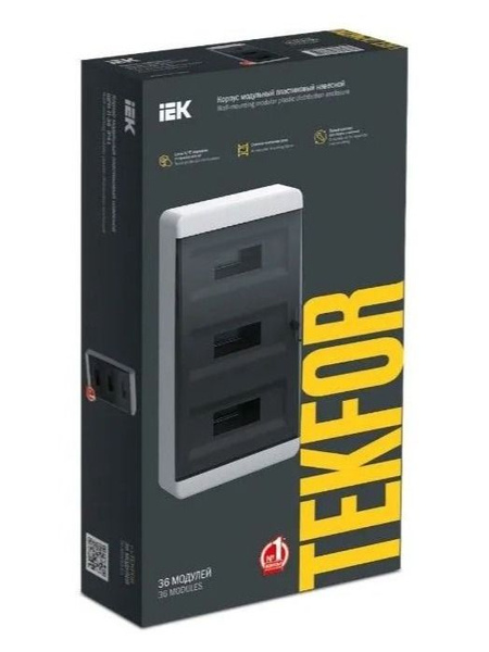 Щит навесной 36 модулей IEK TEKFOR ЩРН-П-36 IP41 черная прозрачная дверь купить на OZON по ...