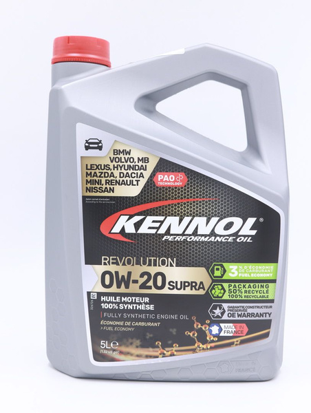 Масло моторное KENNOL 0W-20 Синтетическое 5 л 00-10020232 купить c доставкой на OZON по низкой ...