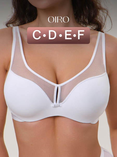 Бюстгальтер Женский OIRO мягкая чашка на каркасе, на косточках, размер 90C белый Нейлон ...