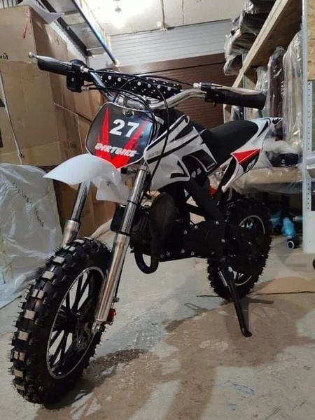 49сс питбайк детский бензиновый, мотоцикл детский бензиновый, 50 км/ч, белый, 10-дюймовые шины ...