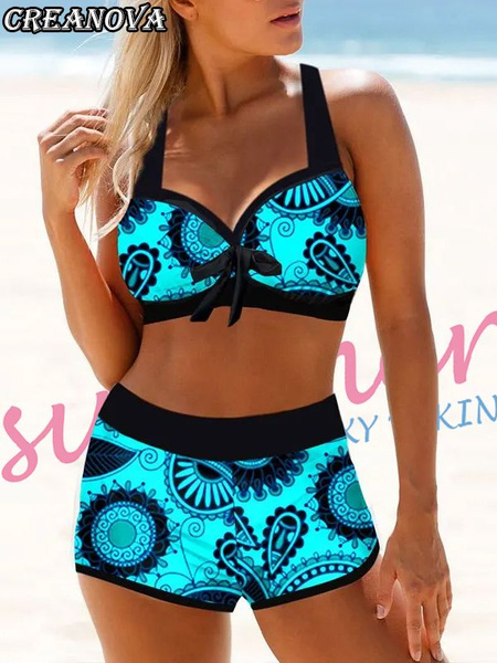 Купальник раздельный Женский CREANOVA небесно-голубой, размер 46 SUP-серфинг Средняя Китай ...