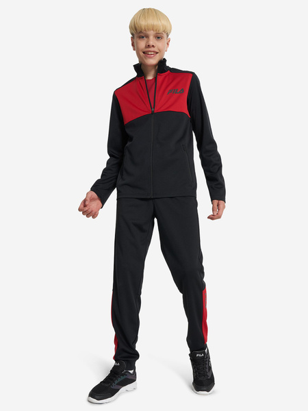 Костюм спортивный Мальчики Fila Спортивный черный, размер 158, 164 Полиэстер Вьетнам На любой ...