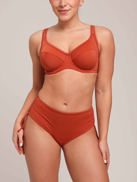 Плавки Женский Ze:Bra слипы Полиамид, Эластан карамельный, размер 46 Латвия Пляжный Однотонный ...