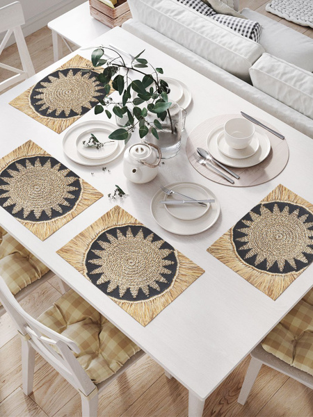 Салфетки на стол сервировочные прямоугольные "Соломенное покрывало", 32x46, JoyArty купить на ...