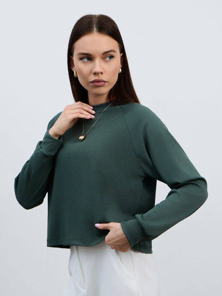 Лонгслив Женский SLN ментол, мятный Длинный, размер 40, 42 Полиэстер, Вискоза свободный ...