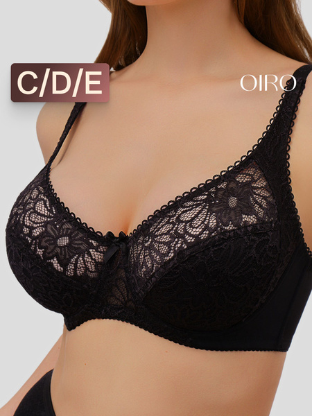 Бюстгальтер Женский OIRO мягкая чашка на каркасе, размер 90D черный Полиамид, Эластан ...