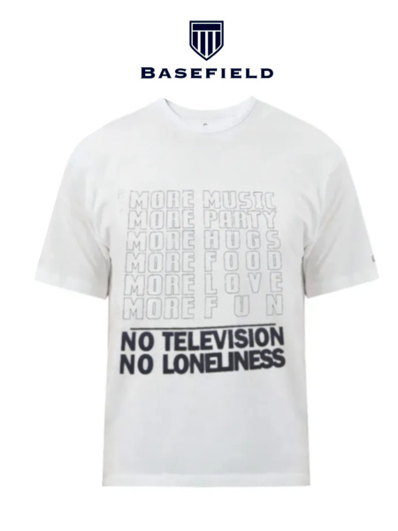 Футболка Мужской Basefield белый Короткий, размер 52 Хлопок Однотонный ...