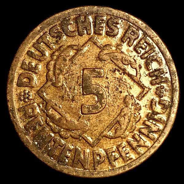 Монета Германия 5 рентенпфеннингов 1924 год, F. Колосья купить на OZON по низкой цене (1412858686)