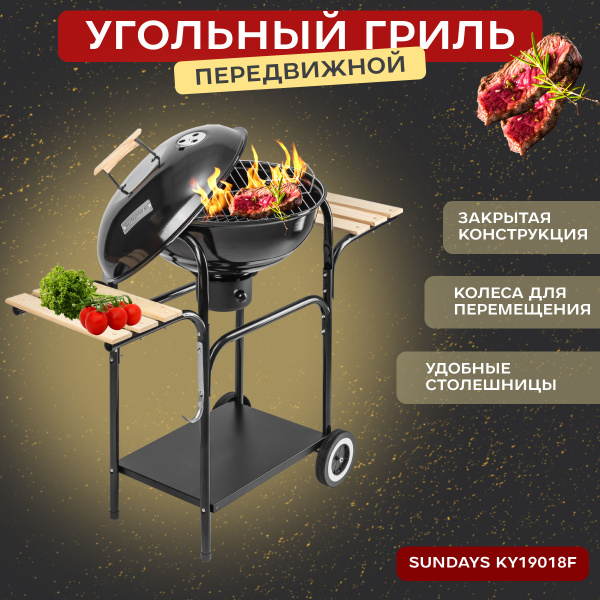 Угольный гриль, гриль для барбекю Sundays KY19018F - купить с доставкой ...
