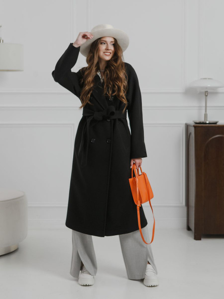 Пальто FANCY CODE, Демисезон, размер 48, цвет черный матовый, черный, Драп - купить по выгодной ...