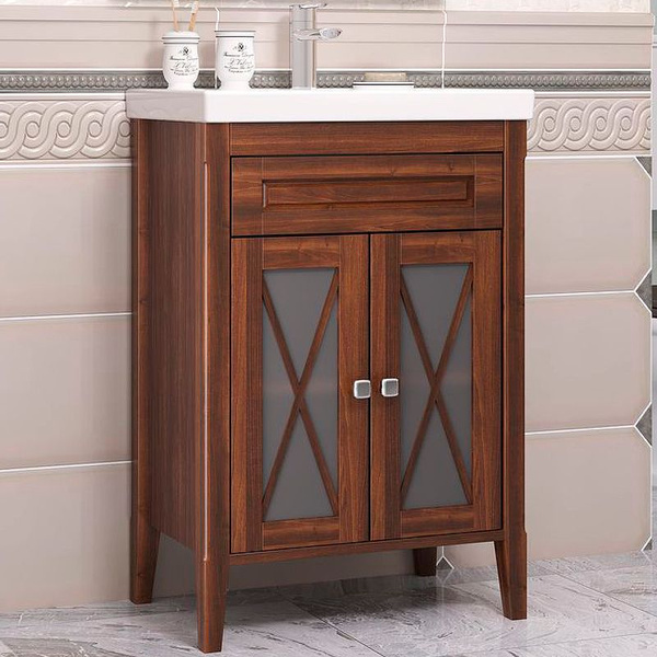 Тумба Opadiris Палермо 60, цвет светлый орех (под раковину CeraStyle FRAME 60), без раковины ...