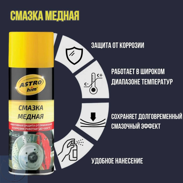 Смазка медная 520 мл аэрозоль ASTROhim - купить в интернет-магазине OZON по выгодной цене ...