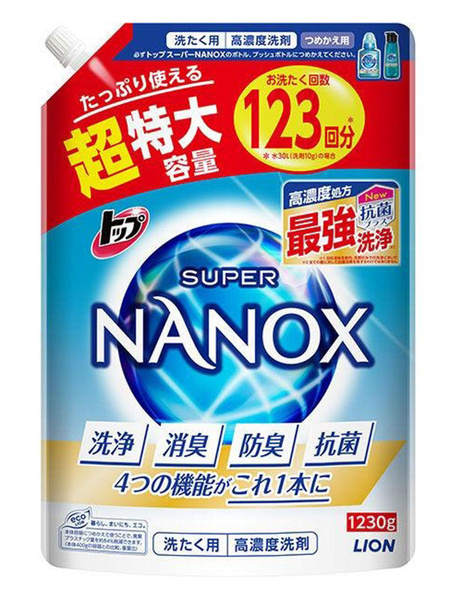 LION / Гель для стирки "TOP Super NANOX" (концентрат) 1230 г - купить с ...