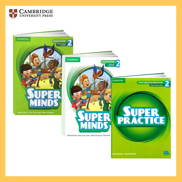 Super Minds 2 + Super Practice Book 2 (2nd edition - Учебник + Рабочая Тетрадь + Практика + CD ...