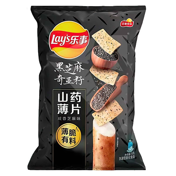 Чипсы из ямса Lay's Yam Black Sesame and Chia Seed со вкусом черного кунжута и семян чиа, 70 г ...