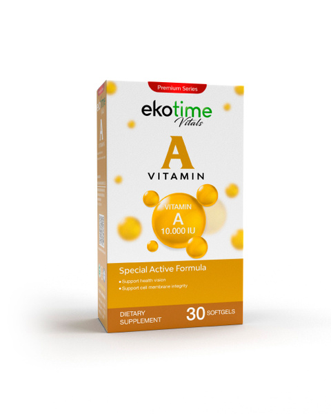 Характеристики Ekotime, Витамин A комплекс для кожи, глаз и иммунитета ...