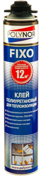 Характеристики POLYNOR Fixo полиуретановый клей для теплоизоляции многокомпонентный (1л ...