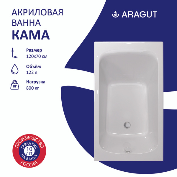 Акриловая ванна ARAGUT Кама 120х70 - купить по выгодной цене в интернет ...