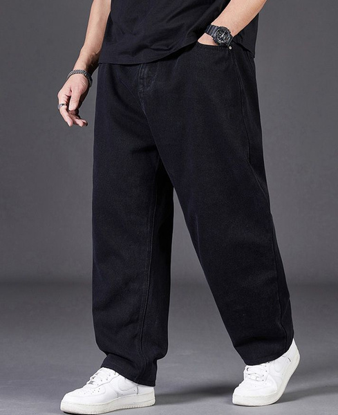 Джинсы Мужской, Женский SYJWY черный Деним, размер 64 оверсайз Пряжка Средняя Китай Демисезон ...