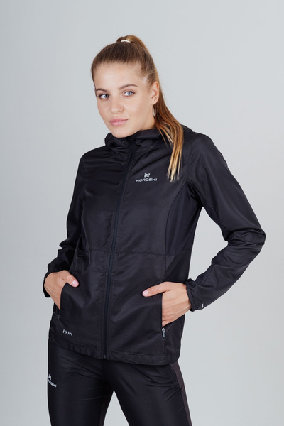 Куртка Женский NORDSKI Капюшон, Воротник черный матовый Полиэстер, размер 48 Длинный Лето ...