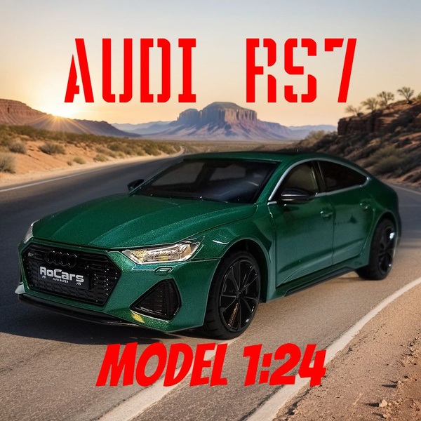 Машинка Audi RS7. Металлическая модель автомобиля Ауди РС7 зеленый 20см. Инерционная игрушка ...