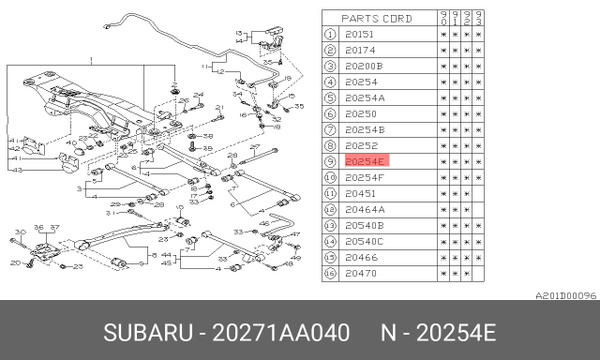 Сайлентблок рычага подвески зад лев Subaru 20271-AA040 - купить по ...